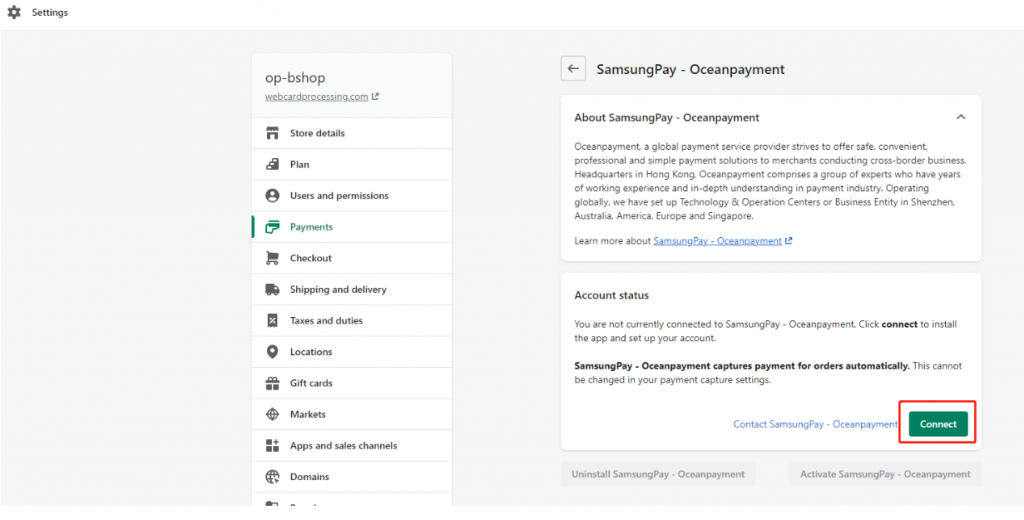 SamsungPay – Oceanpayment – Operation Manual